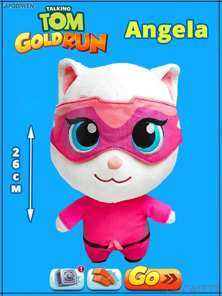 Мягкая игрушка Apodiwen Talking Tom Gold Run Angela 26 см Красная плюшевая игрушка для девочек