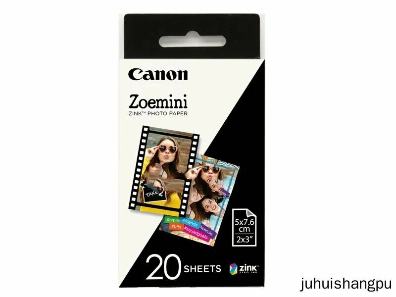 Canon Zoemini ZINK Фотобумага для фото, 20 листов, клейкая, размер 5x7.6 cm / 2x3"