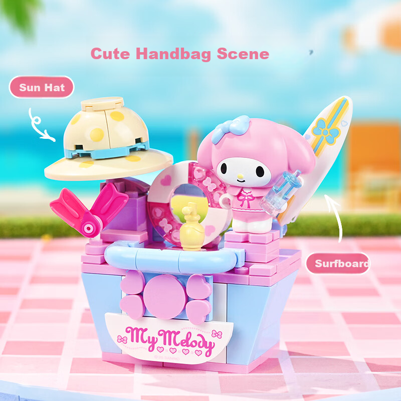 Keeppley Sanrio Летний пляжный праздник Мелодия строительные блоки игрушка для девочек подарок на день рождения