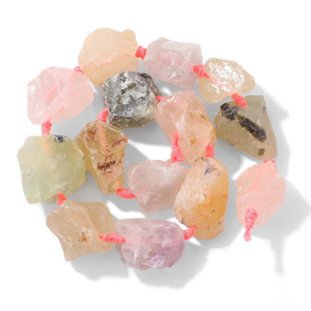 RISYF Необработанные бусины из камня 20-30 мм Розовый, 2 PCS, NO.3 Mixed Quartz
