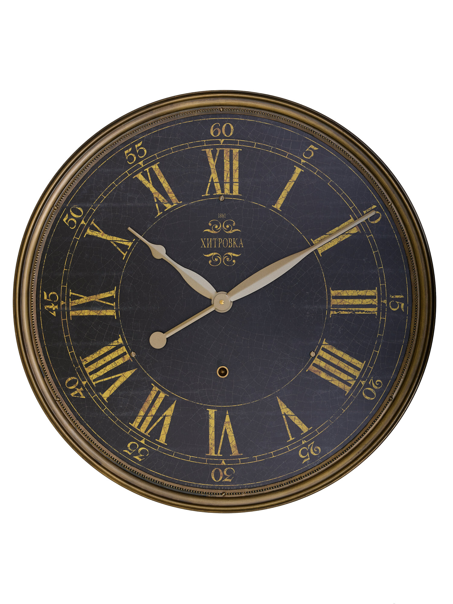 Часы винтерио Хитровка, кварцевые, римские цифры, МДФ, Ø55 см