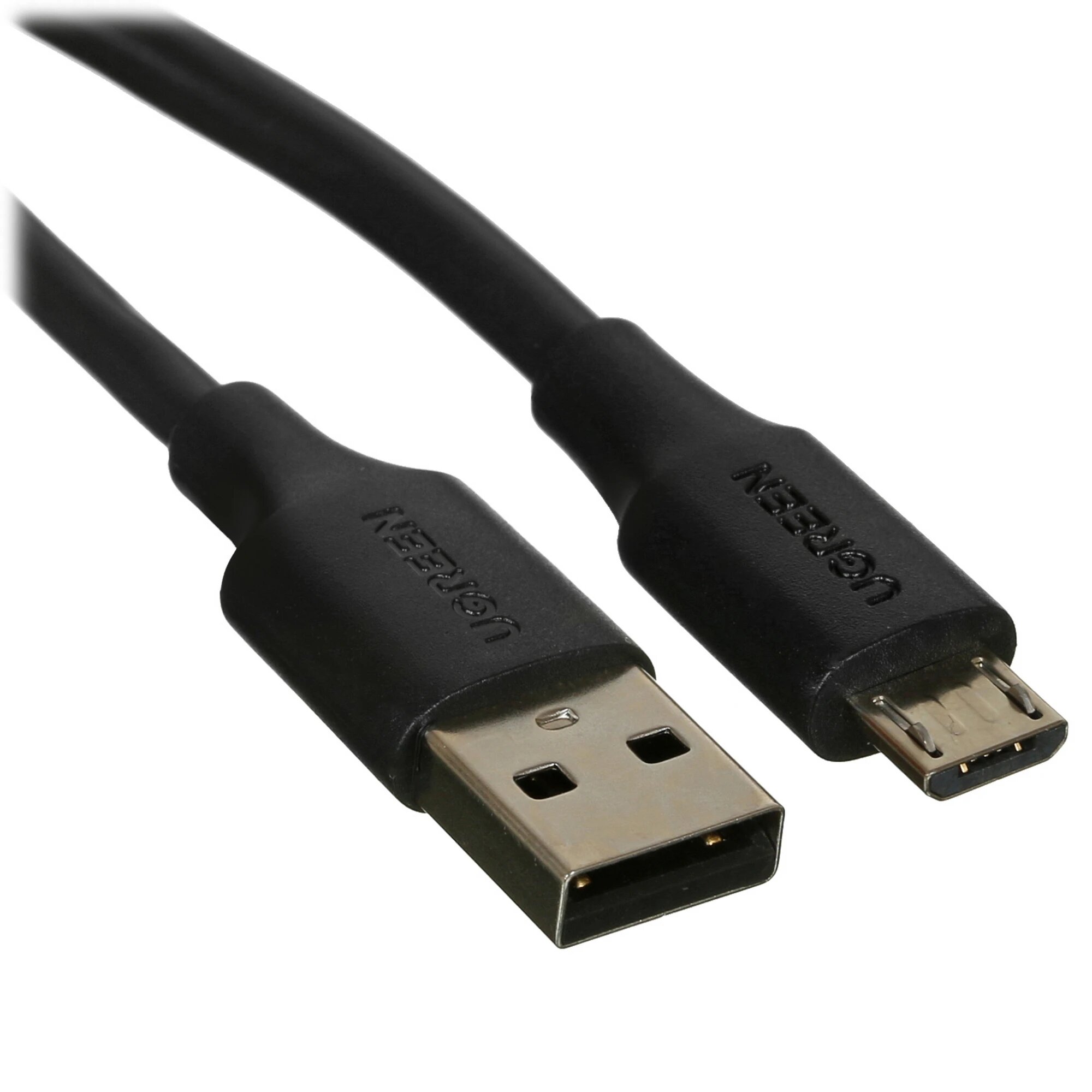 Кабель UGREEN US289, micro USB (m) - USB (m), 1м, 2A, черный (60136), усиленное экранирование,