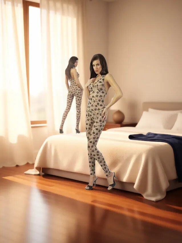 Эластичный чулок на всё тело от Cottelli Collection телесного цвета, L