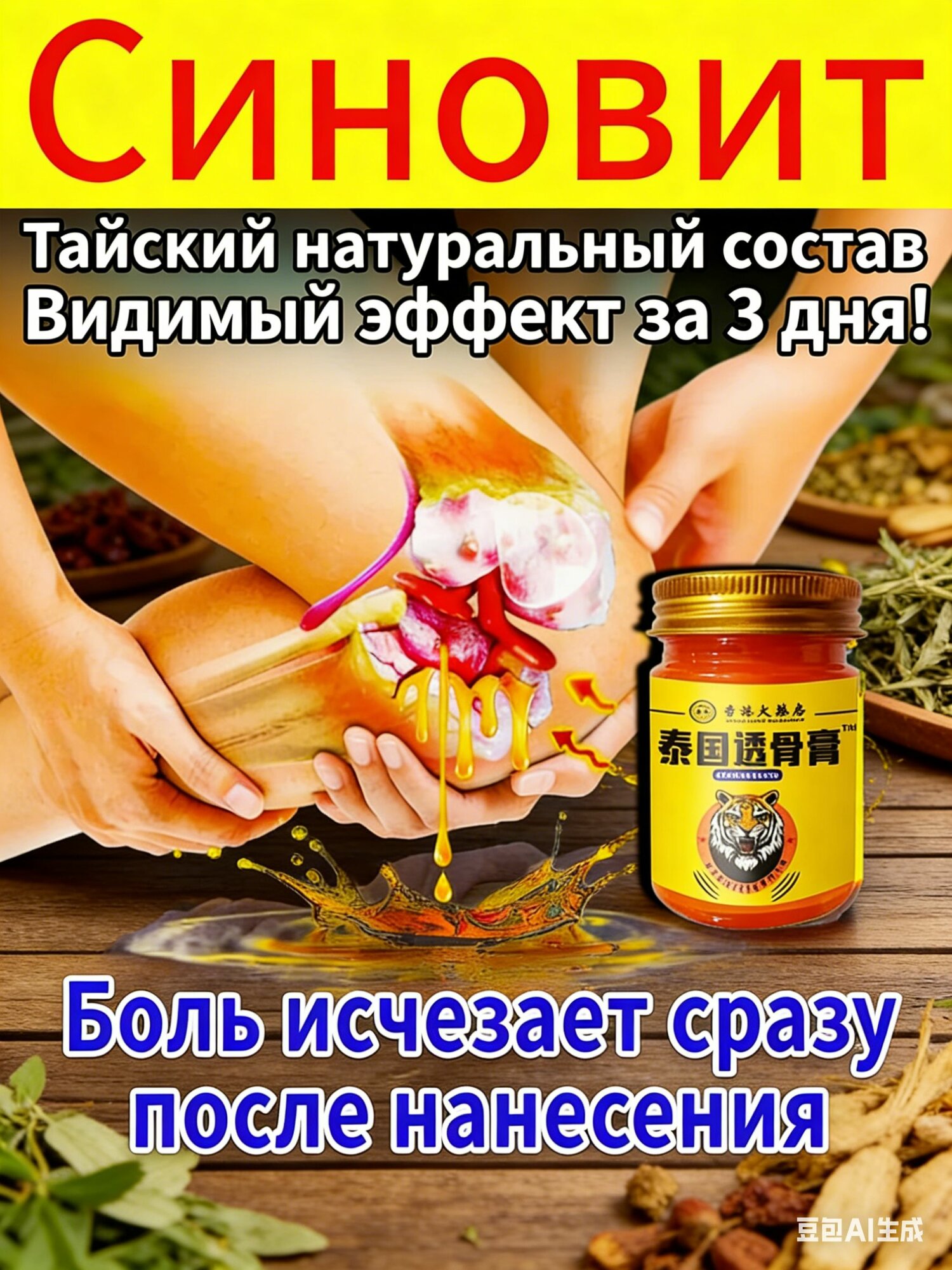 Тайский проникающий бальзам для суставов стойкий эффект