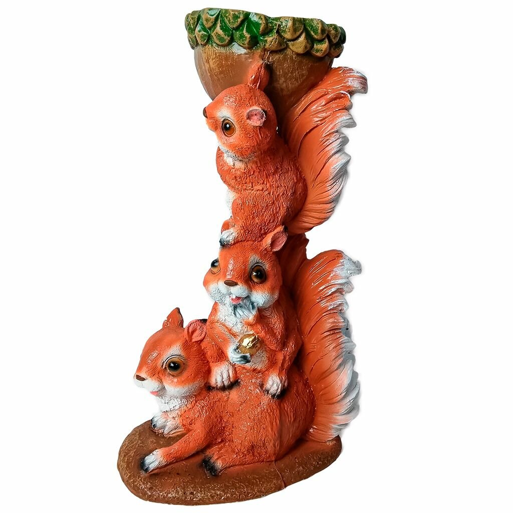 Скульптура-фигура для сада Домашняя Мода поилка из полистоуна "Белки" h 38 см (ФП310)