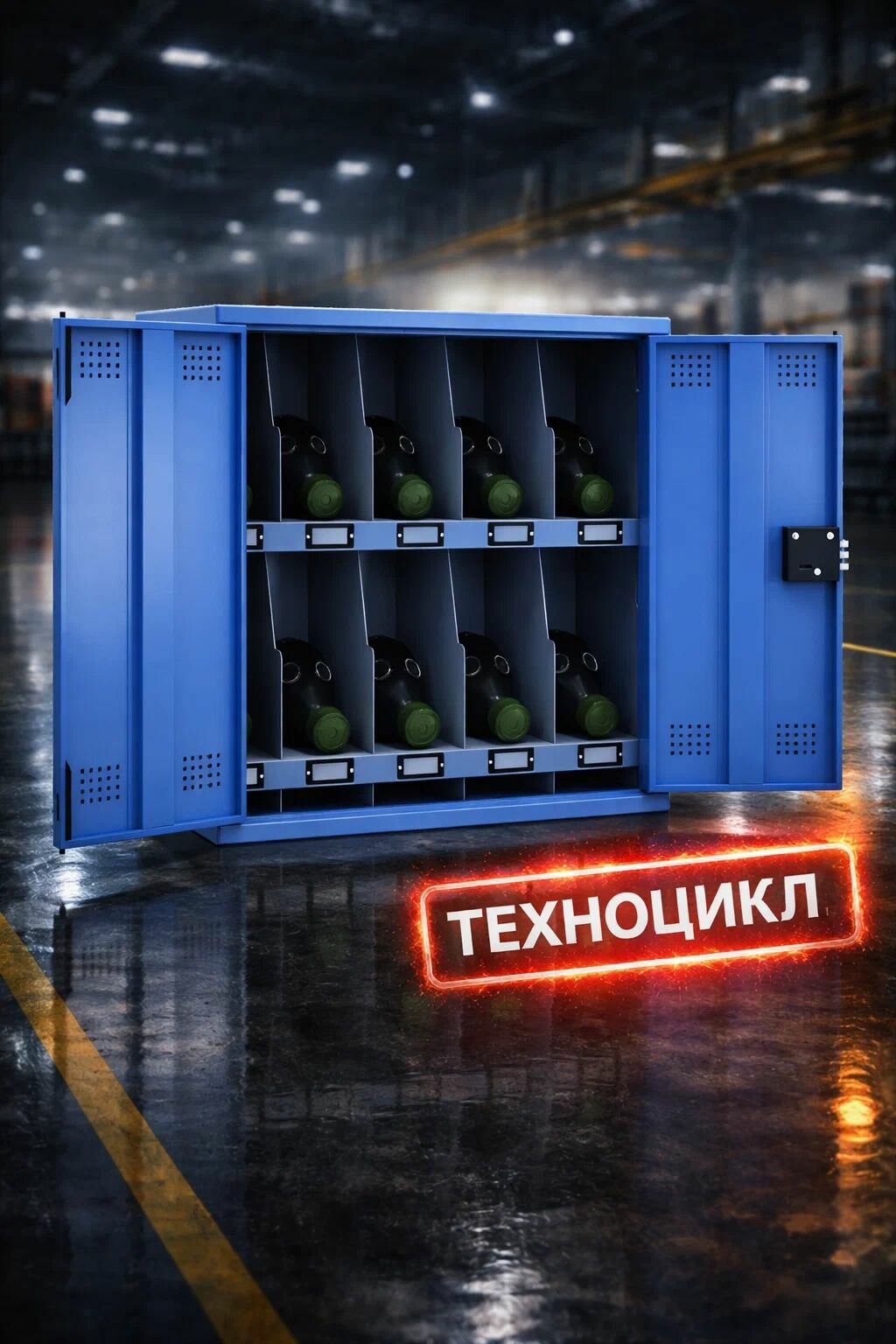 Антресоль для хранения 10 противогазов 800х900х400 мм техноцикл