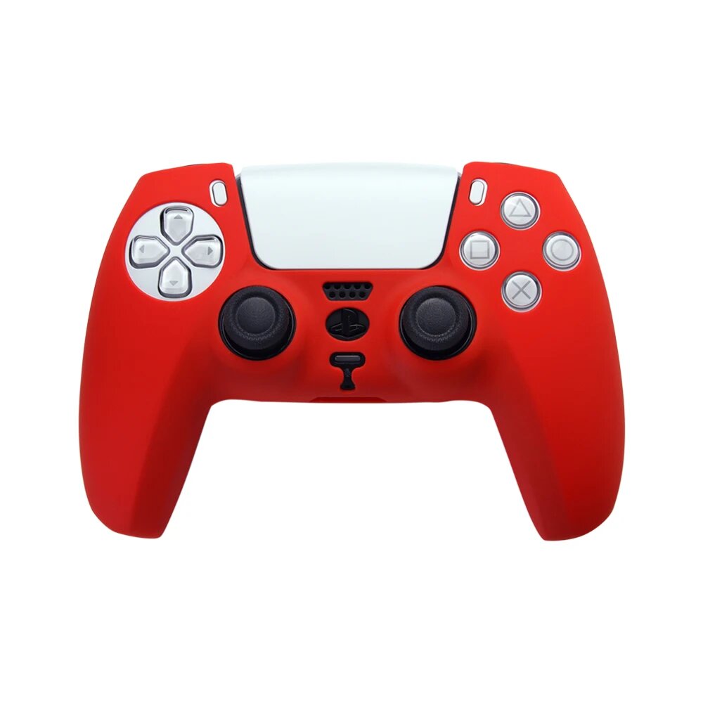 Красный силиконовый чехол для контроллера PS5