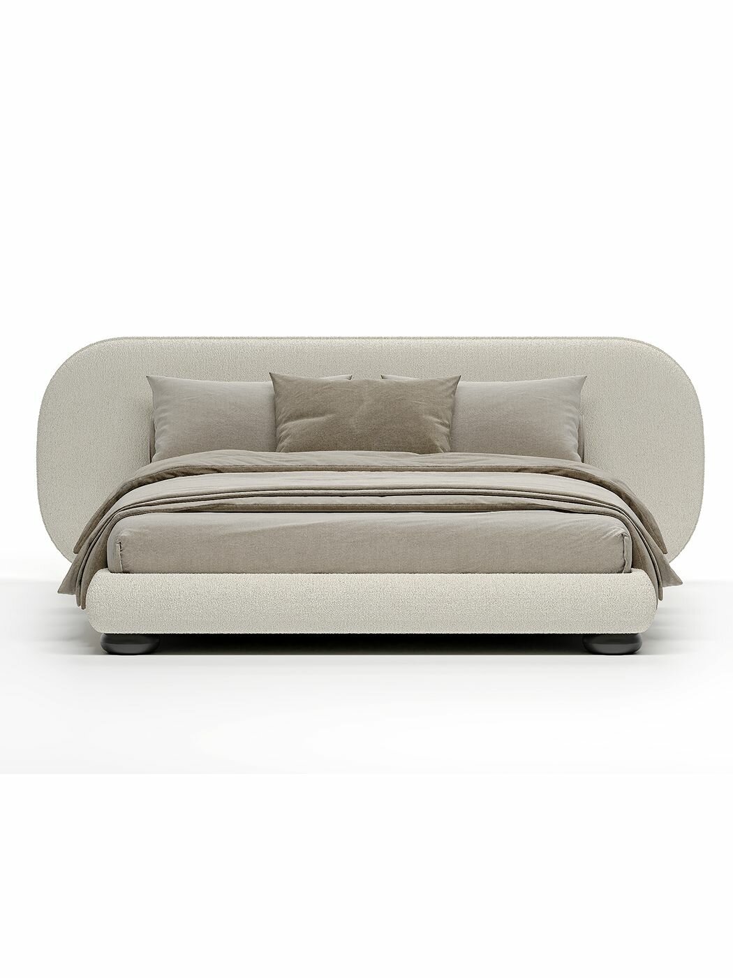 Двуспальная кровать Morgan 200х200 Букле бежевый Coco 110