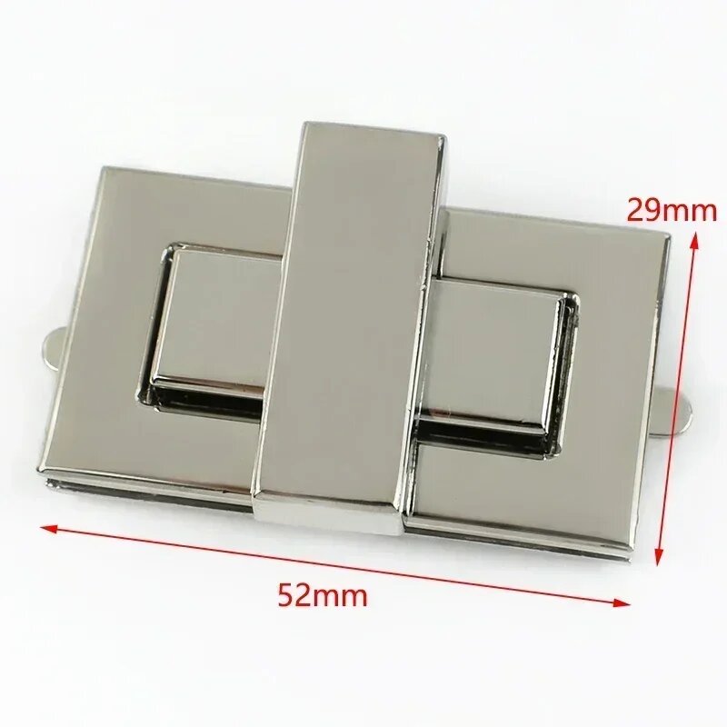 Поворотный замок металлический серебряный 52x29mm, 5 шт