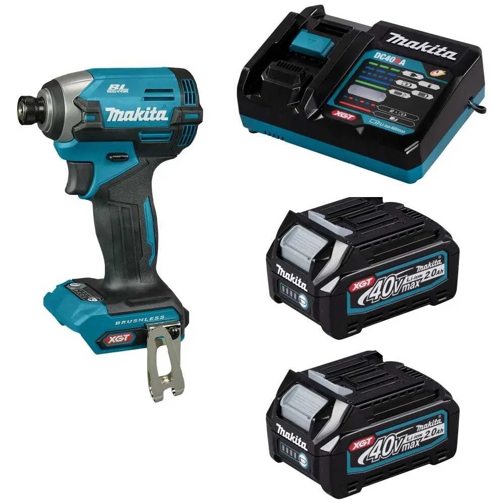 Шуруповерт Makita XGT BL, 40В, 210Нм, 4 режима, Li-Ion, 2Ач, 2шт