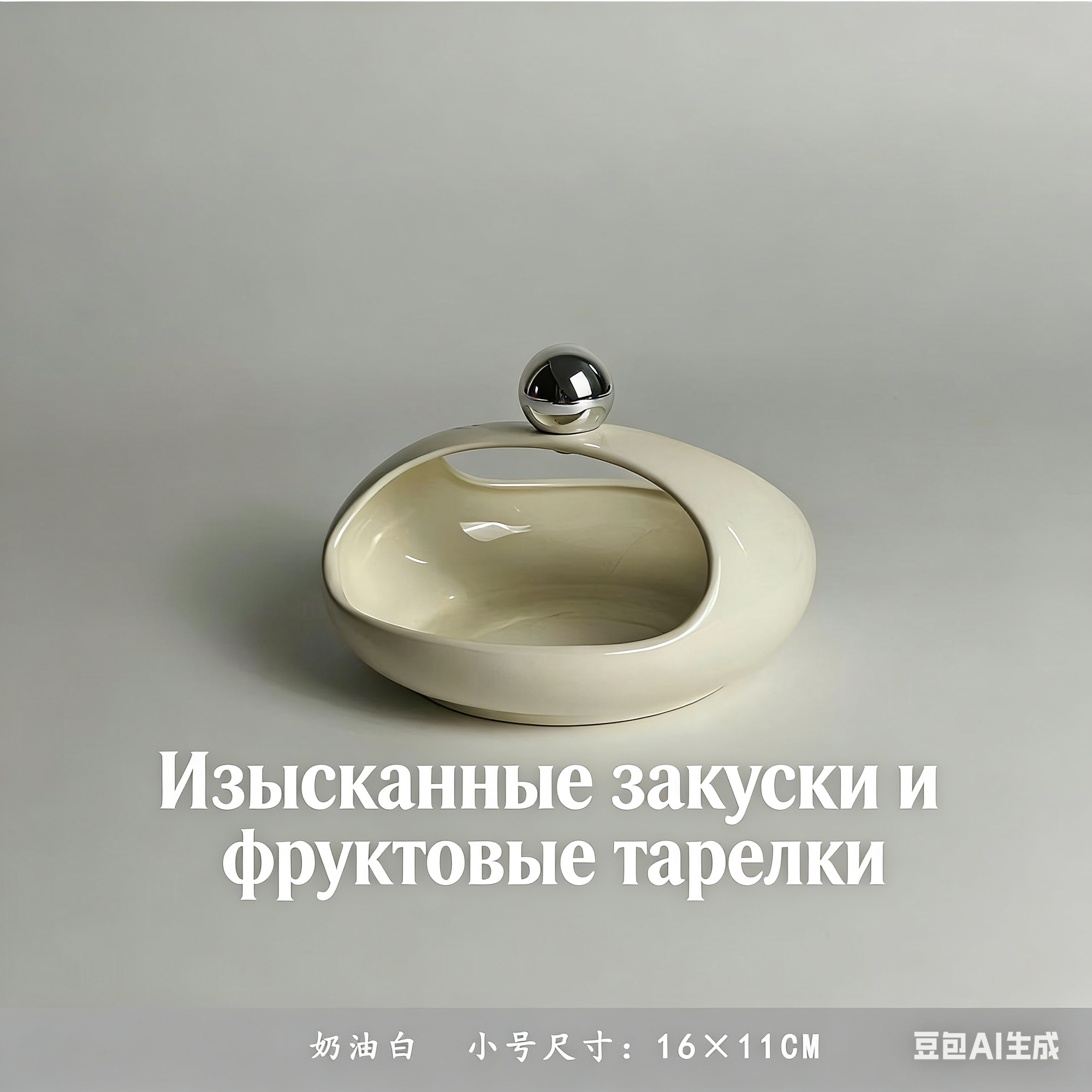 Изысканные подносы для закусок и фруктов, 16 см в диаметре, кремово-белые