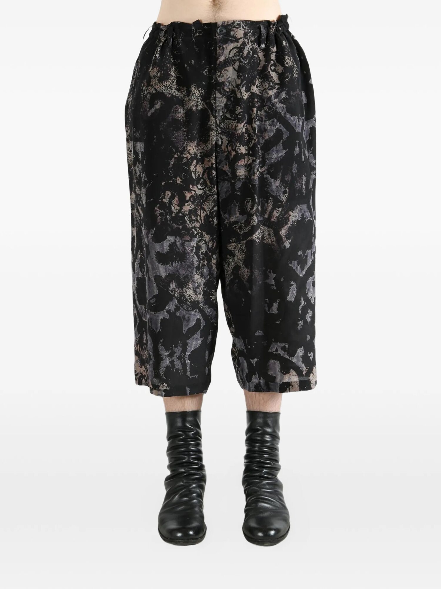 Брюки Yohji Yamamoto Patterned trousers, размер 50, black/black — фото 1
