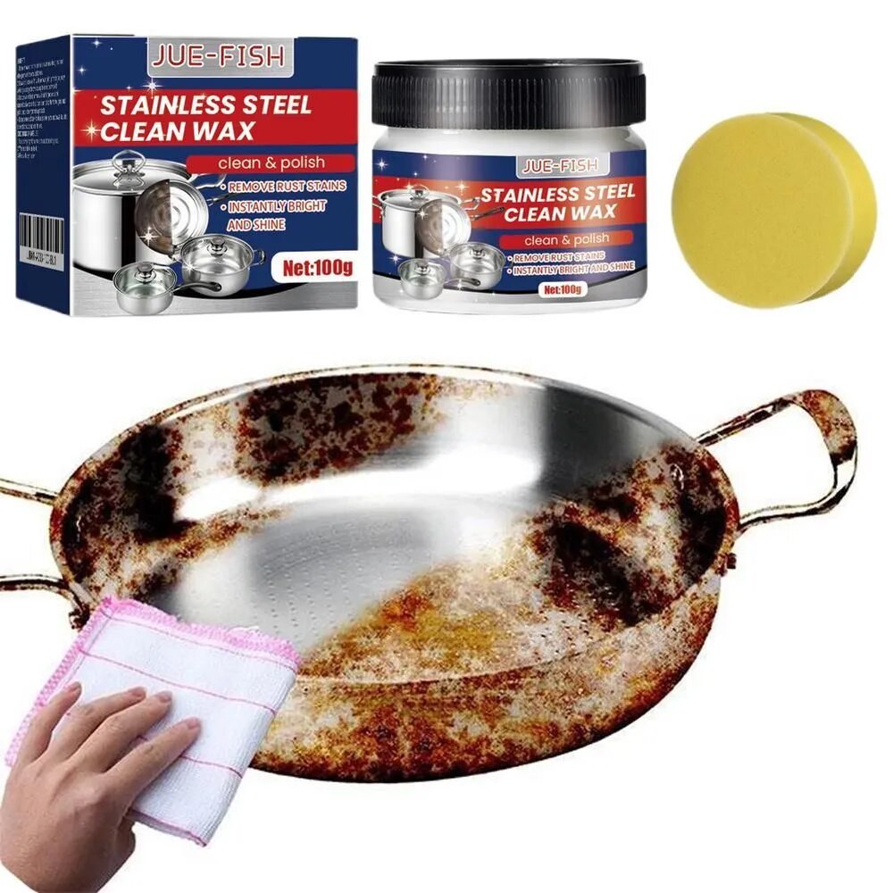 Чистящая паста для нержавеющей стали JUE-FISH, 2 штуки для кухни, 100g