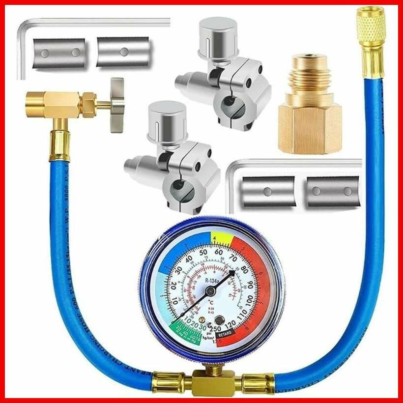 Набор шлангов для заправки холодильников и кондиционеров, шланг R134A с прокалывающими клапанами для R134A R12 R22, комплект для обслуживания и ремонта систем вентиляции и охлаждения