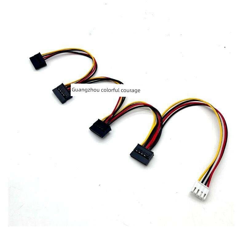Кабель питания VH3.96 4-Pin на 4 SATA для систем DVR и безопасности, общая длина 25+15+15+15+15 см