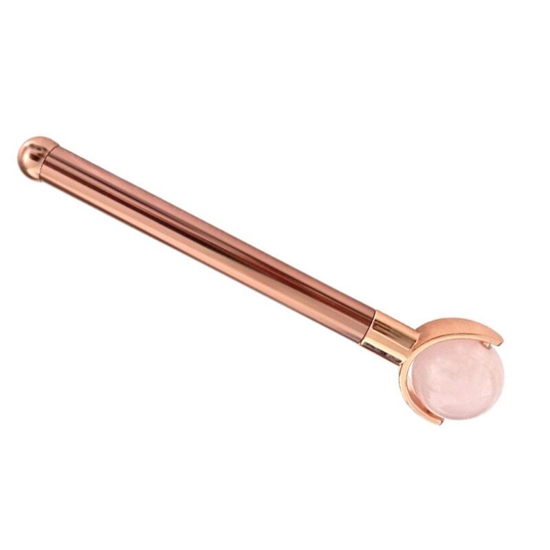 Роликовые Массажеры Для лица из Розового кварца и цинкового сплава с Эфирным Маслом Для Ухода За лицом И Телом Улучшают Кровообращение