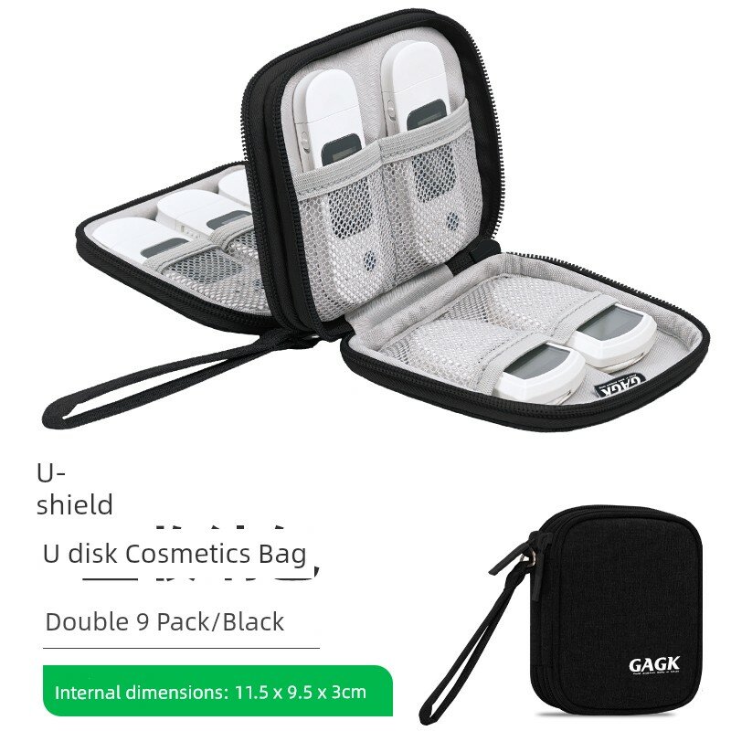 Чехол для 9 USB-токенов, двухслойный, черный - портативная организация банковских устройств