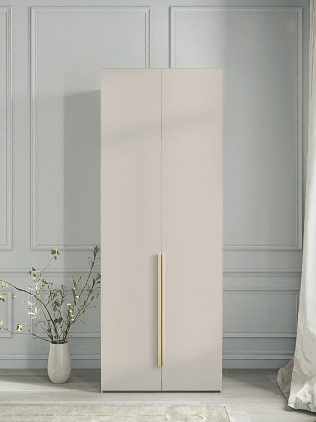 Casa Mia 80x55x250 см. шкаф для одежды распашной, 2-дверный с полками и штангой, кашемир, ручка накладная 832 мм
