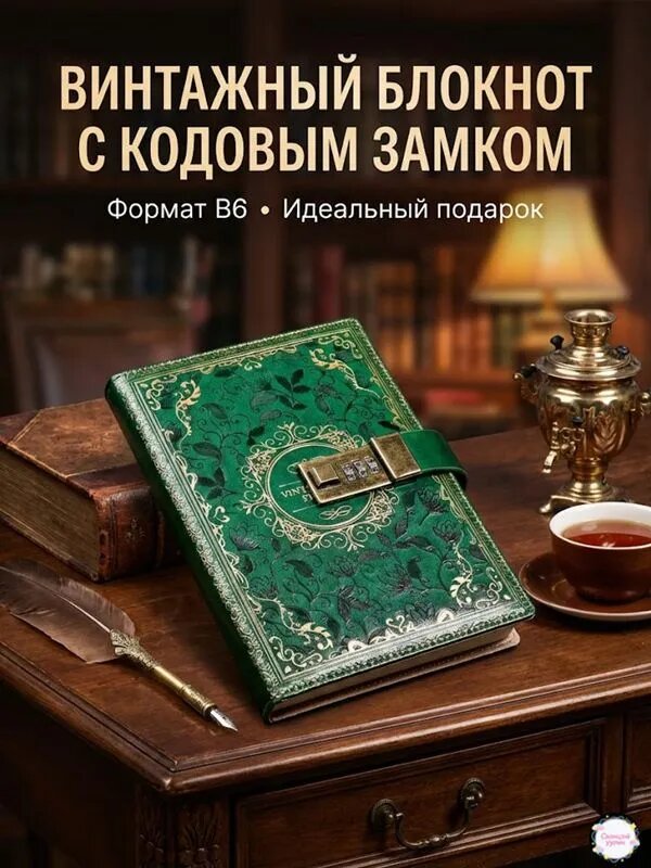 Ретро защищенный паролем Noteboy/Дневник с замком/Блокнот B6, для записей, зеленый