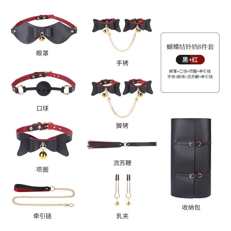 Набор колокольчиков с бантом в комплекте, устройство для наказания, пытки, SM, секс-игрушка, наручники для рук и ног,
