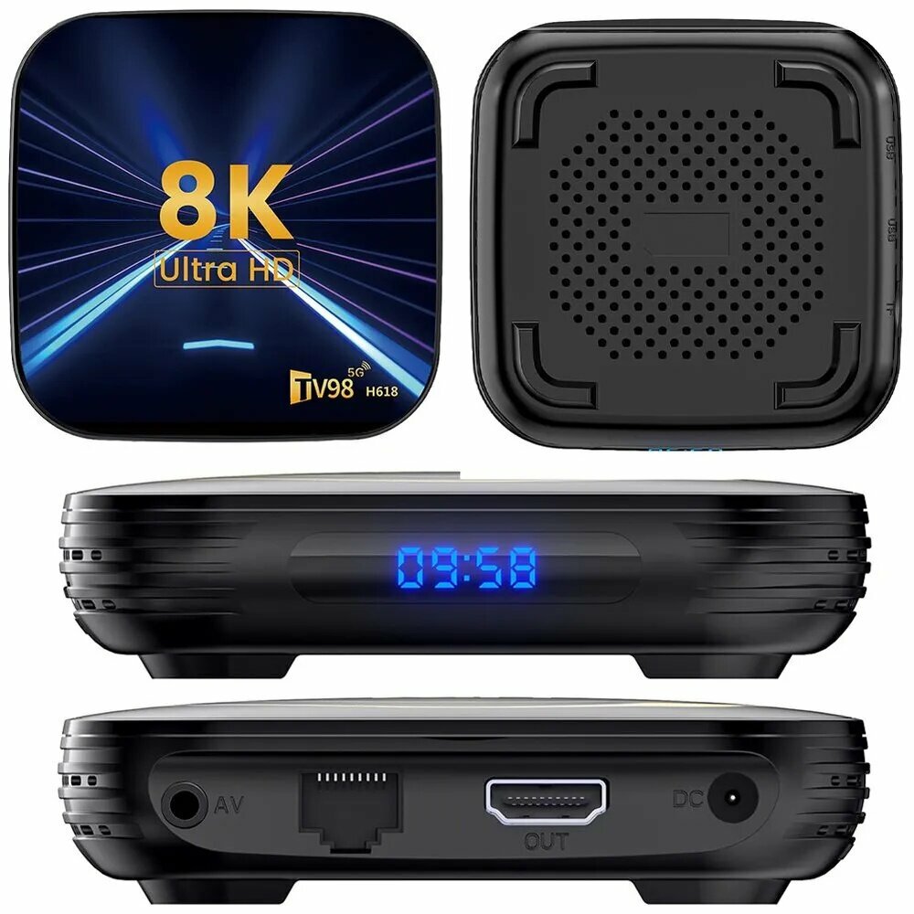 ТВ-приставка Android 14 с поддержкой 4K@60 Гц, Wi-Fi 2.4/5 ГГц и HDMI 2.0