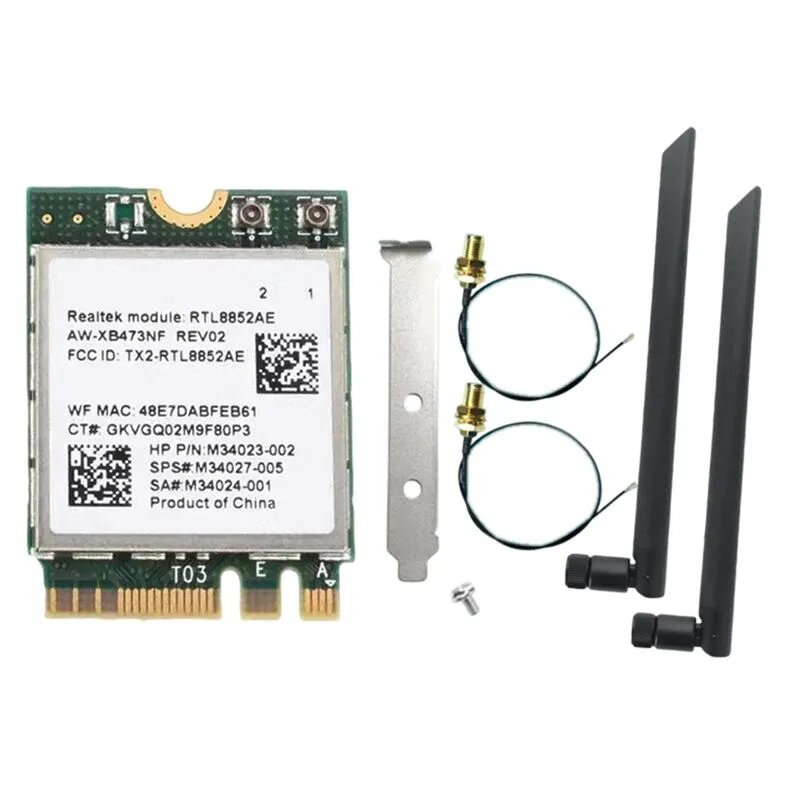 Сетевая Карта RTL8852AE WiFi 6 С Антенной 8 ДБи, 1800 МГц, Для ПК