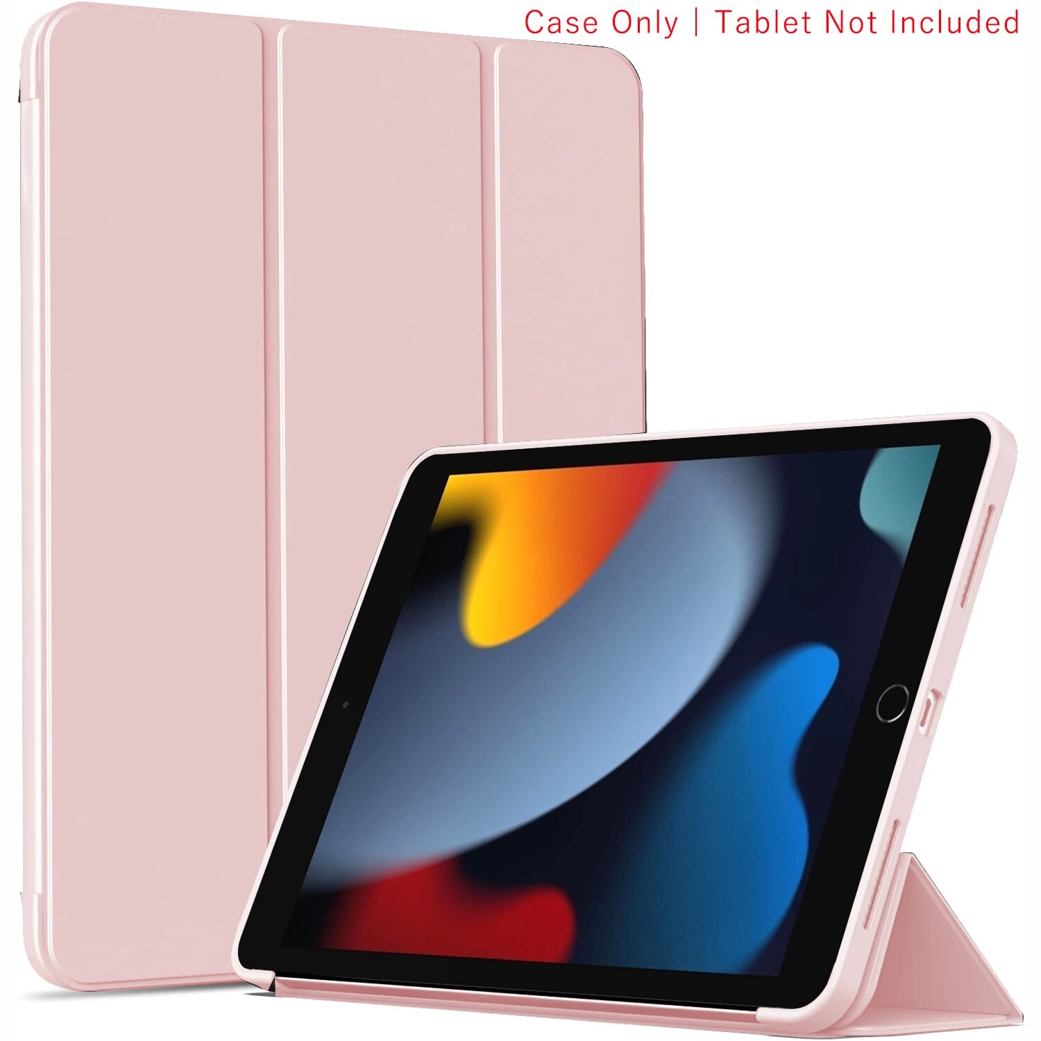 QIJUN Три-флолд чехол для iPad 7-9 поколения Розовый, iPad 8th 10.2 2020, YT Pink