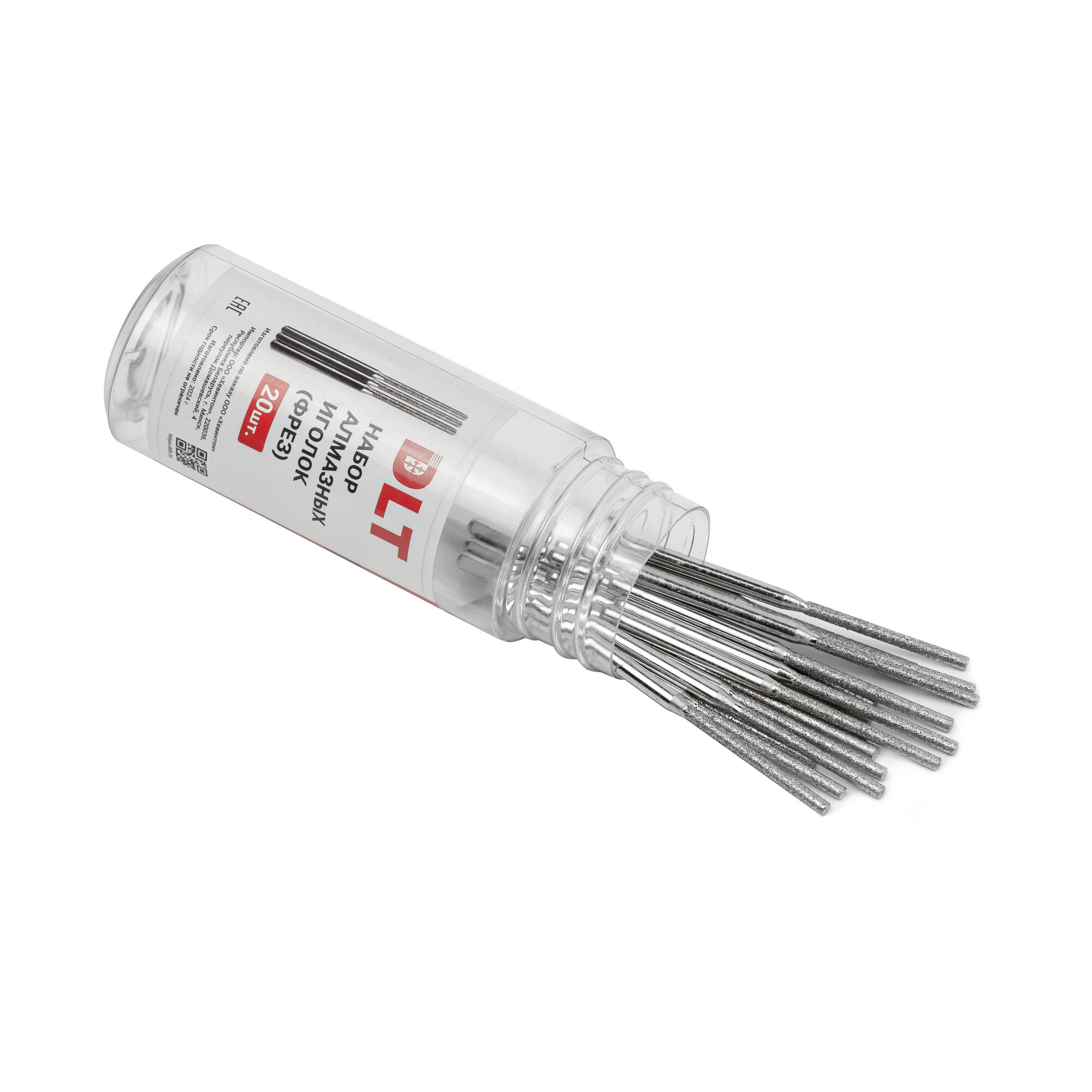 Набор алмазных иголок (фрез) для гравера DLT, 1,1мм, 20шт, арт.2936