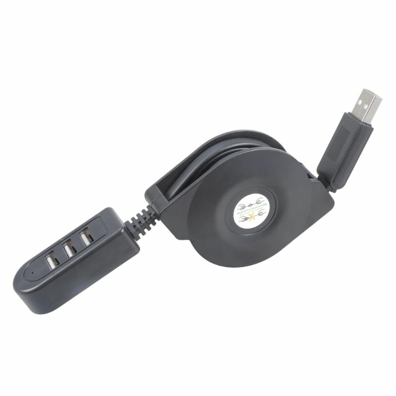 (1 шт.) Телескопический разветвитель USB (male) на 3 порта USB (female) для зарядки