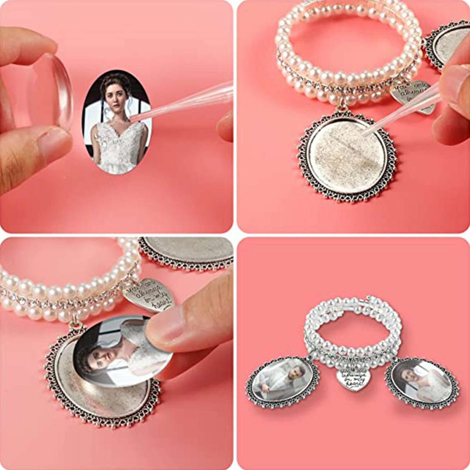 Ажурный овальный кулон для свадебного фото с букетом