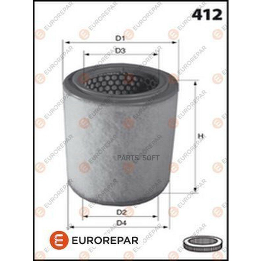 Фильтр воздушный PEUGEOT Boxer 2006- CITROEN Jumper 2006- FIAT Ducato 35 2007 EUROREPAR 1616267180