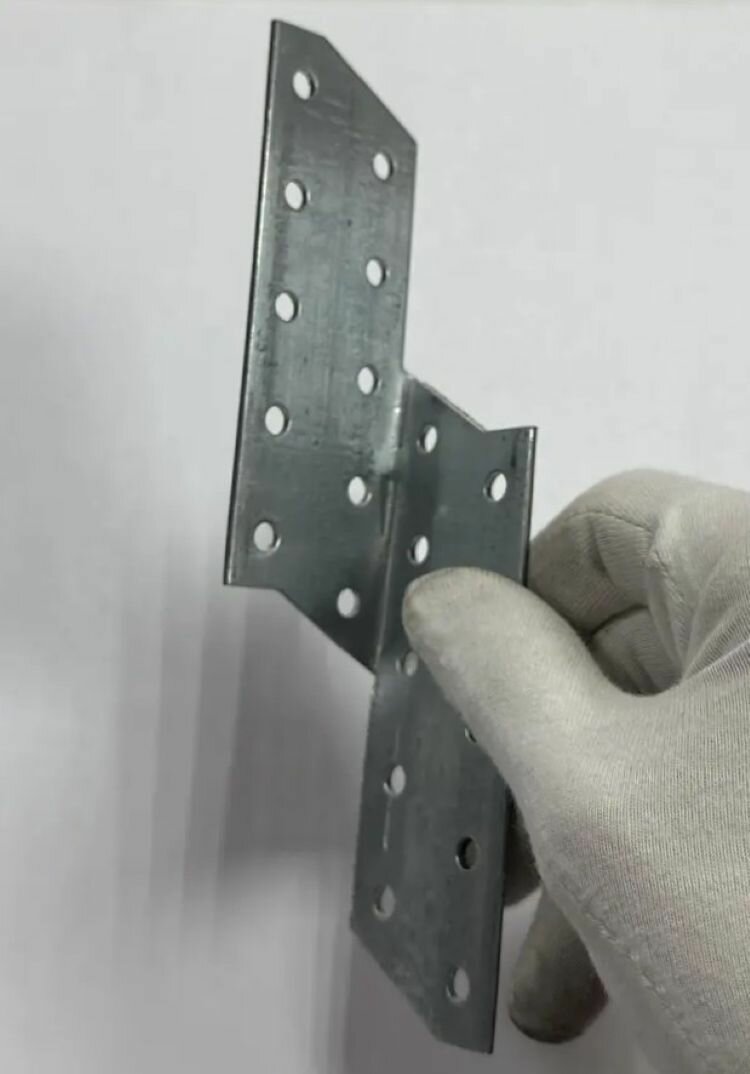 Держатель балки правый 190х40х40х2.0 мм оцинкованный DB-П, опора бруса усиленная для тяжелых перекрытий и стропил, крепеж для деревянного домостроения 2шт