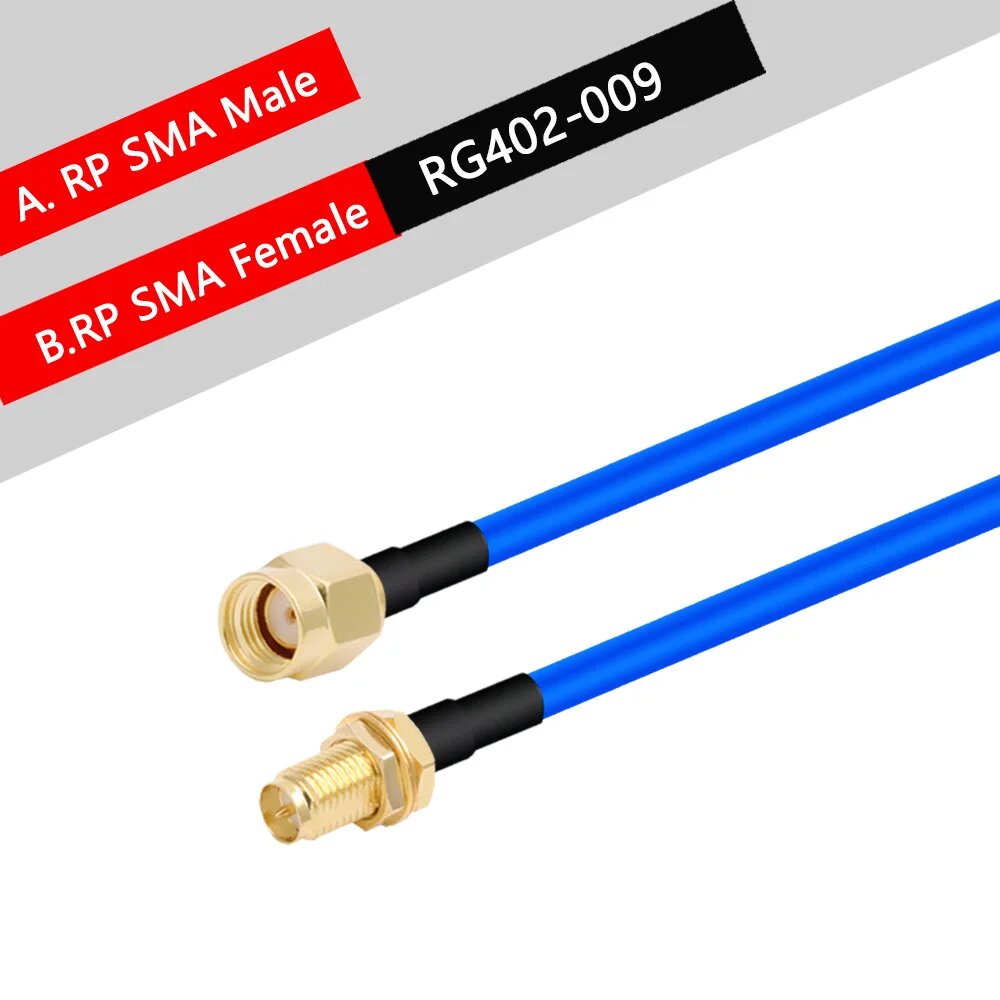 Кабель RG402 RP SMA «папа» - RP SMA «мама» 20см