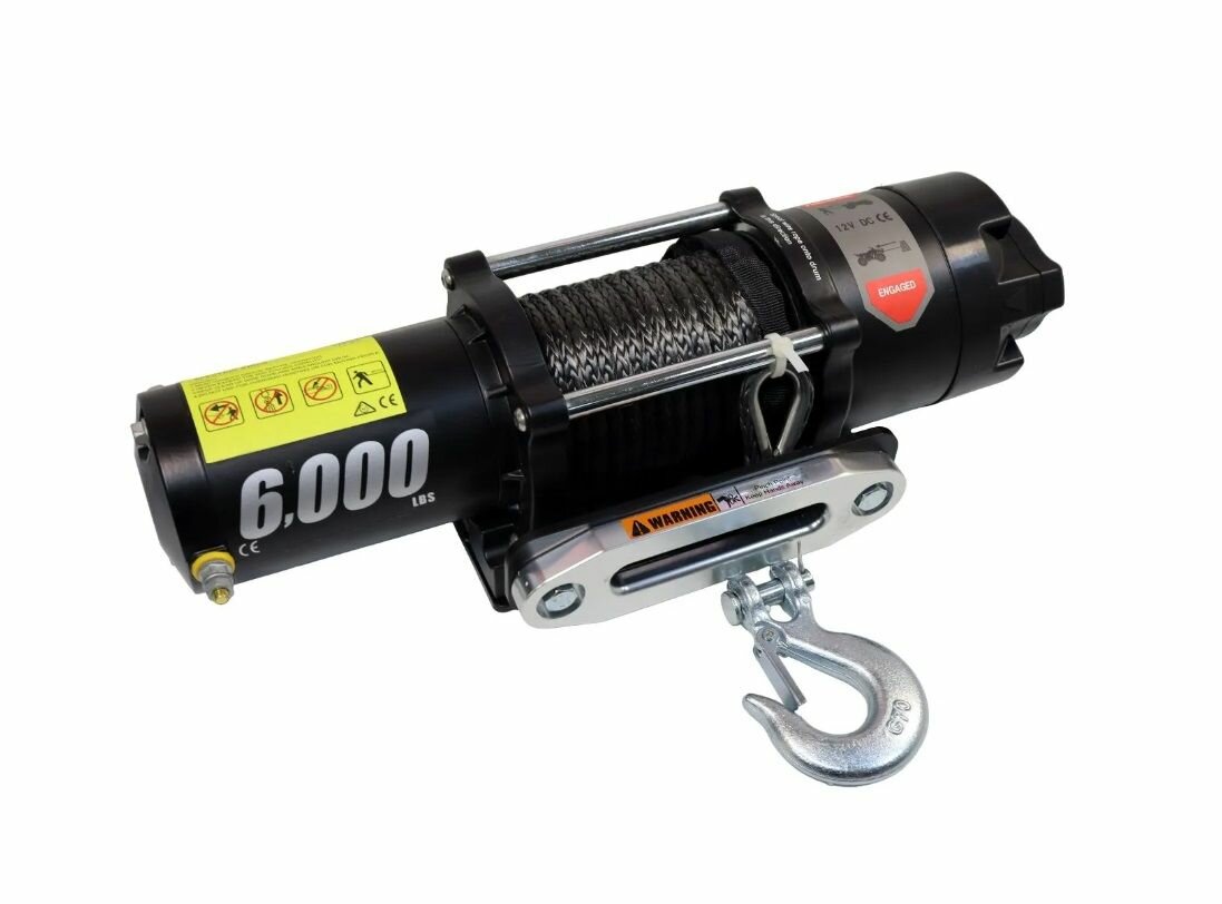 Лебедка электрическая 12V Pro&Top 6000lbs кевлар, радиопульт, 8225