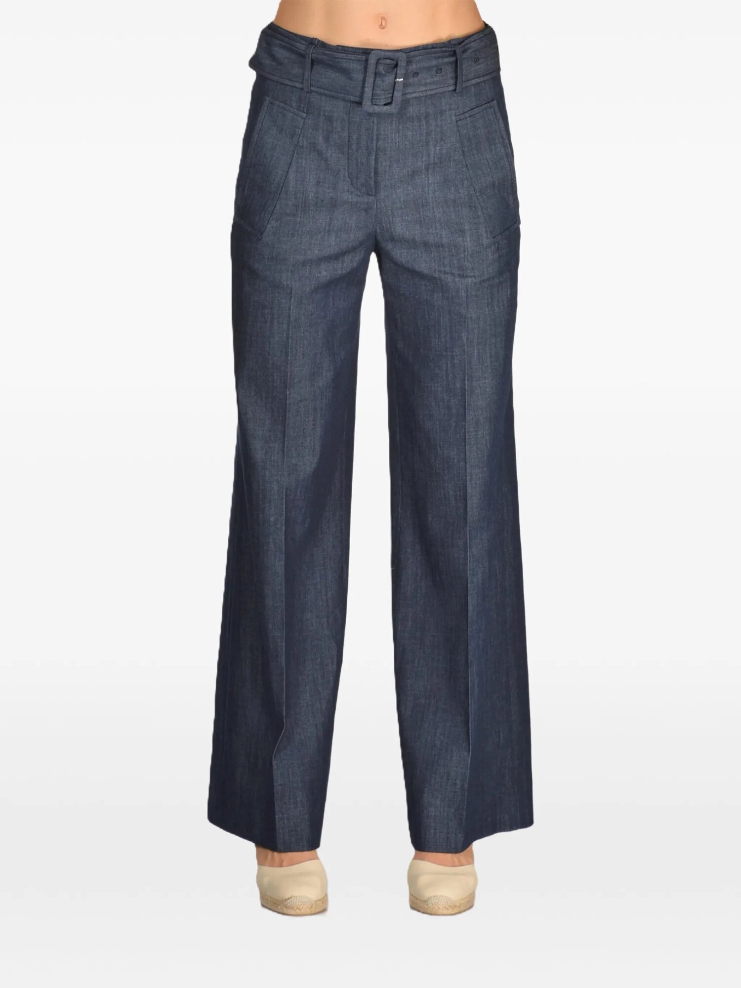 Джинсы широкие Slowear Wide-leg belted jeans
