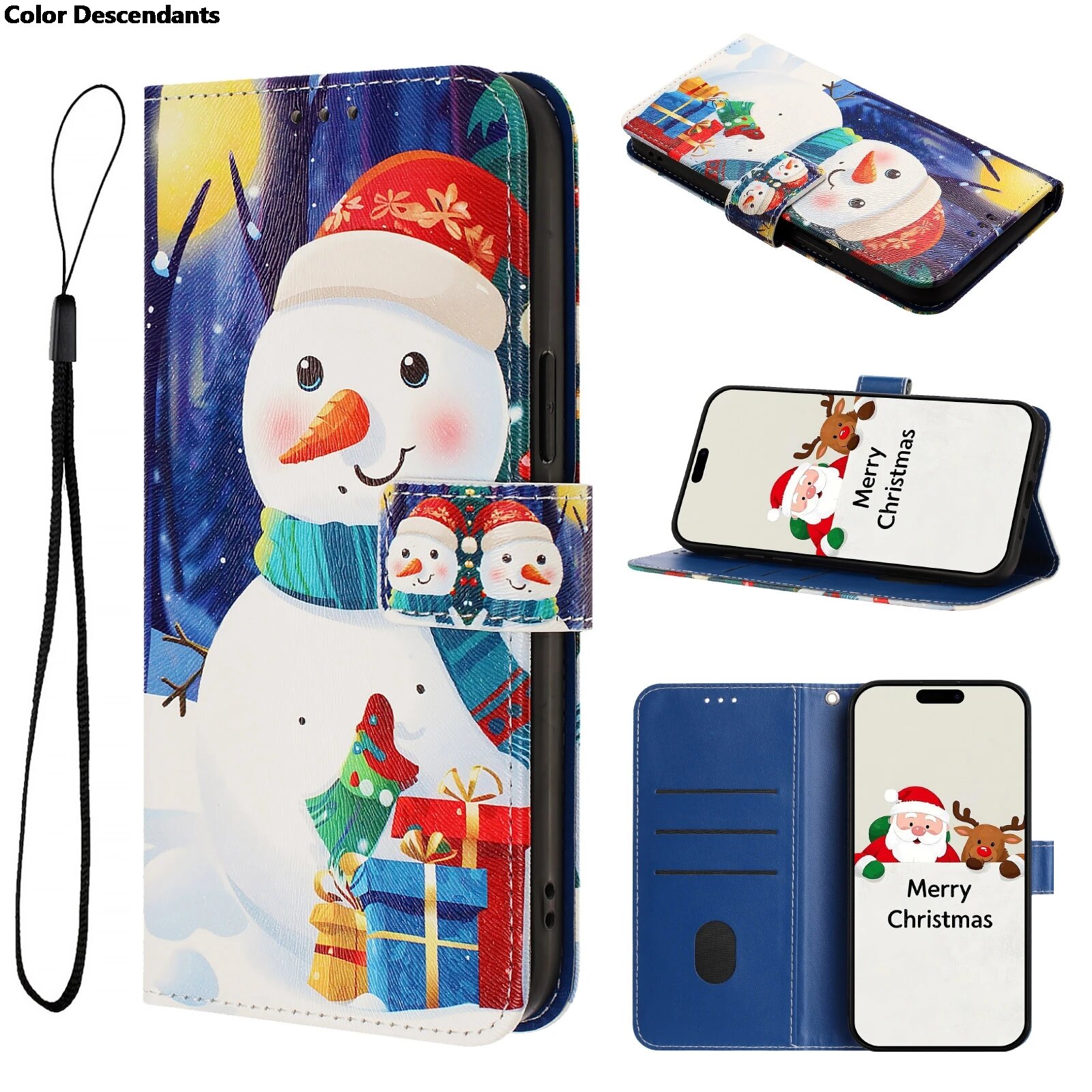 Рождественский кожаный чехол для телефона Xiaomi Redmi 15 15C 4G 5G Xiaomi Poco C85 c85 Snowman Stand Wallet Case Cover coque