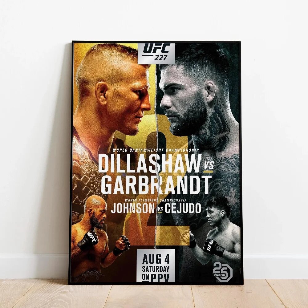 Плакат UFC 227 Диллашау vs Гарбрандт, 30x42см, XZ010A-14