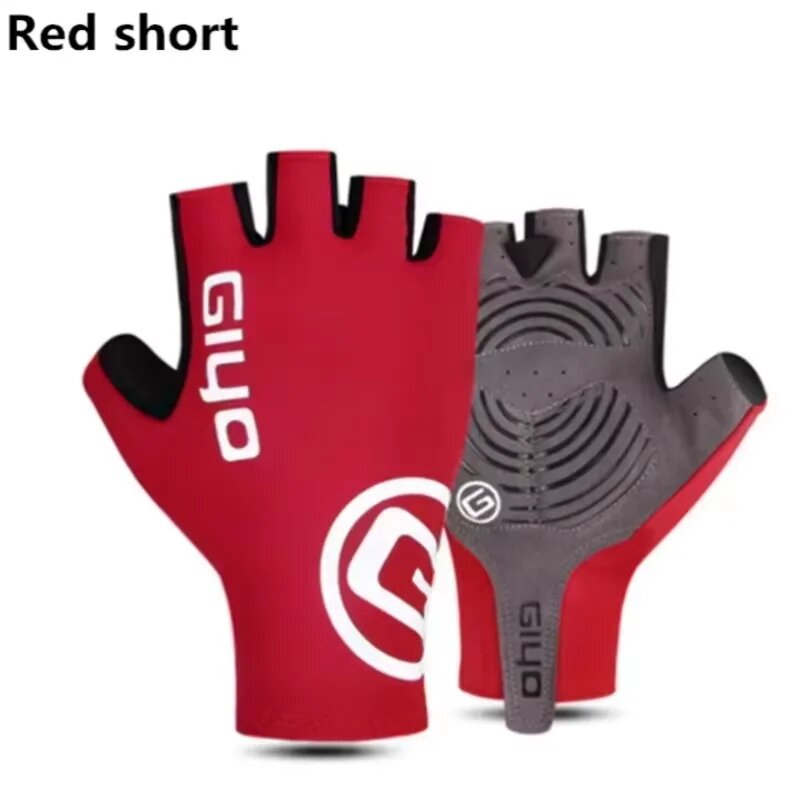 GIYO Полупальцевые гелевые велосипедные перчатки Красный, S, red short