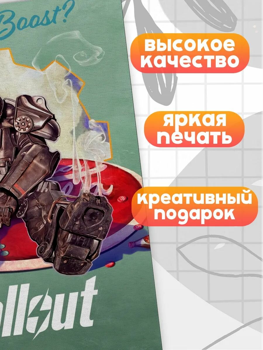 Картина на стену Fallout, на подрамнике, 1шт, 55х38 размер. — фото 1