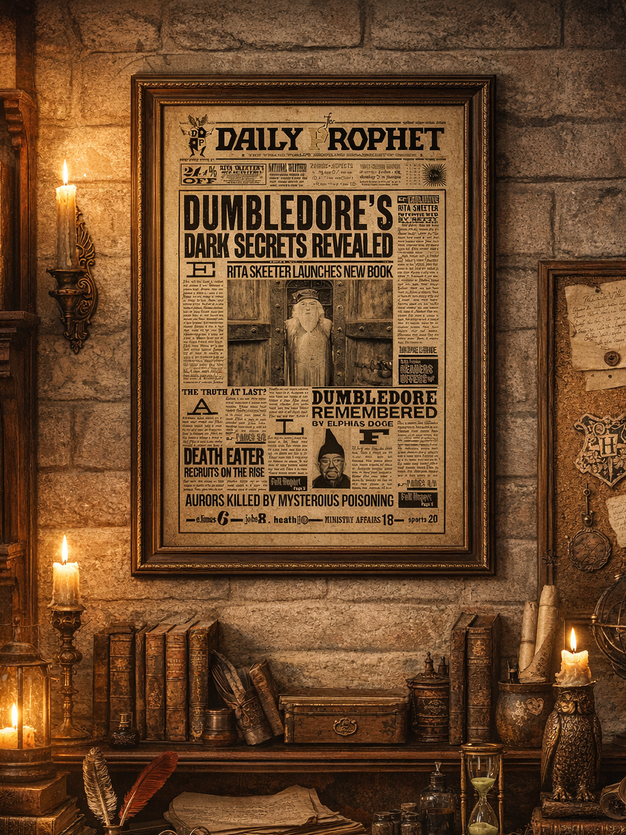 Интерьерный постер из крафт-бумаги Harry Potter Albus Dumbledore 36 х 50 см