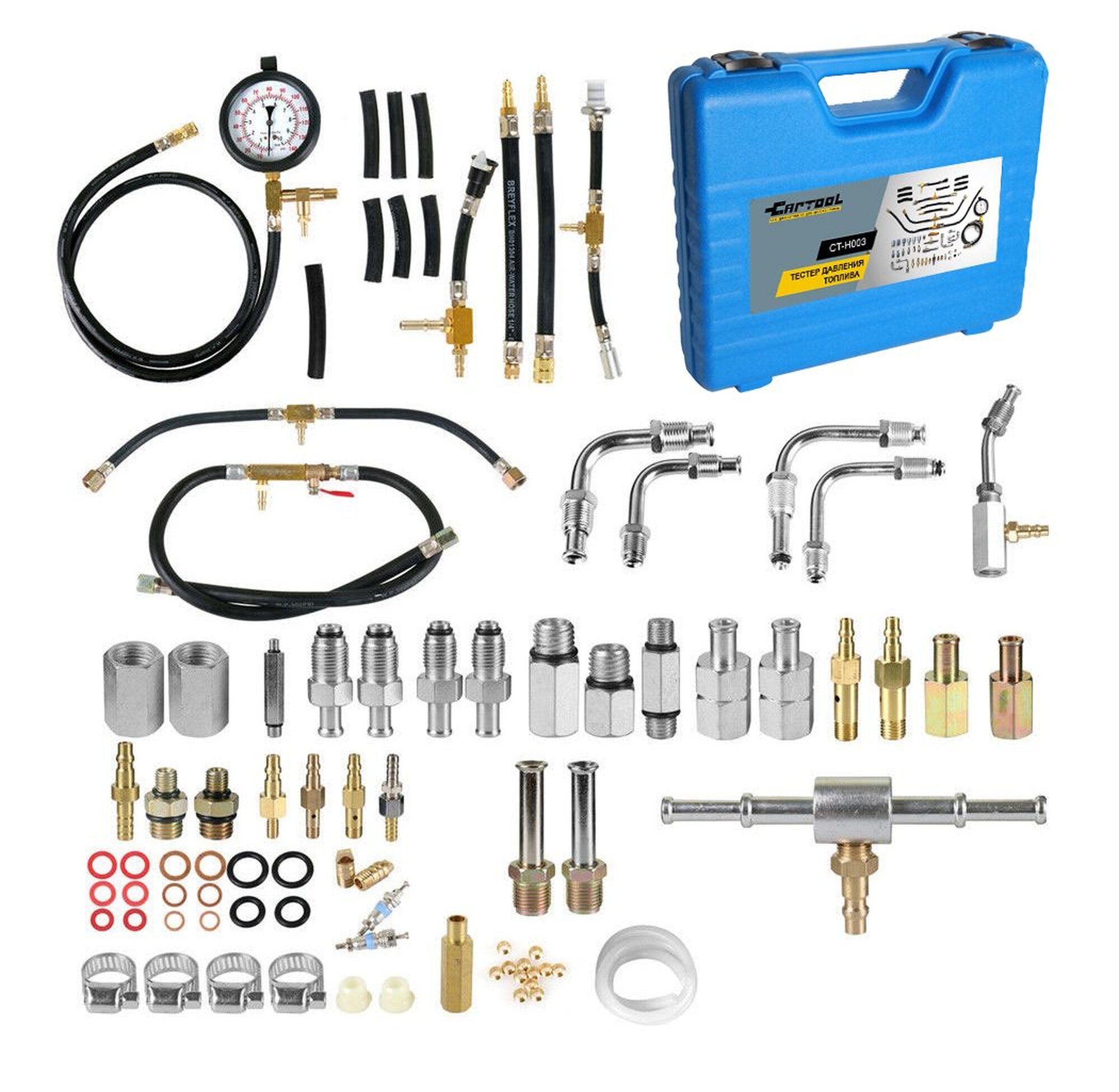 Тестер давления топлива Car-Tool CT-H003, нержавеющая сталь, черный, серебристый, бронзовый