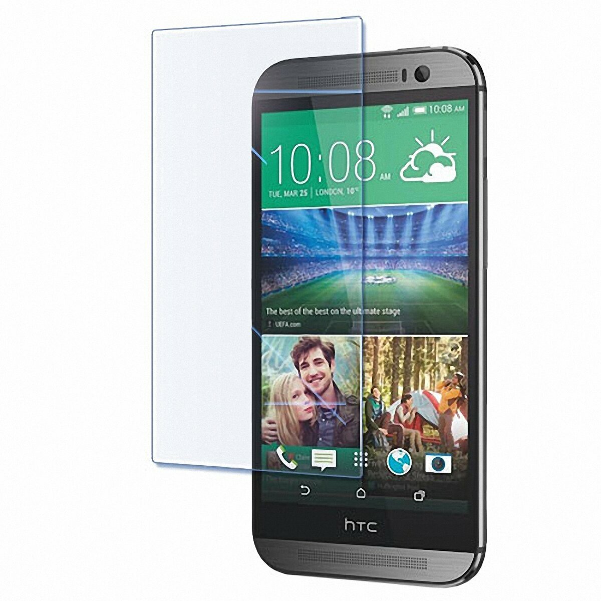 Защитное стекло для HTC One M8 / dual sim прозрачное на плоскую часть экрана