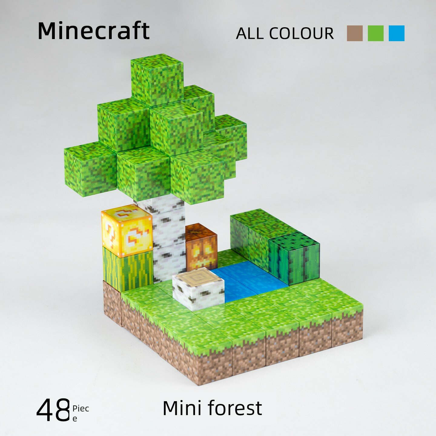 Набор строительных блоков Minecraft Mini Forest, 48 штук - игрушка Mini World для природы