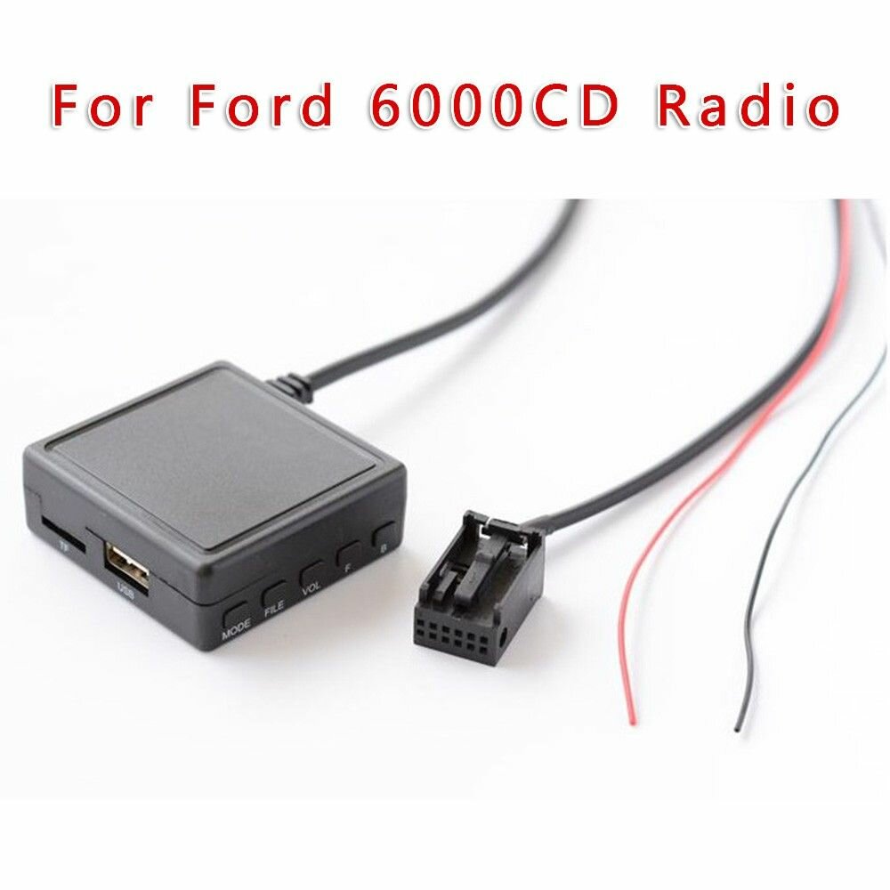 Bluetooth адаптер 12-контактный для Ford — AUX USB TF с микрофоном, совместим с Ford 6000CD, Mondeo C-Max Fiesta