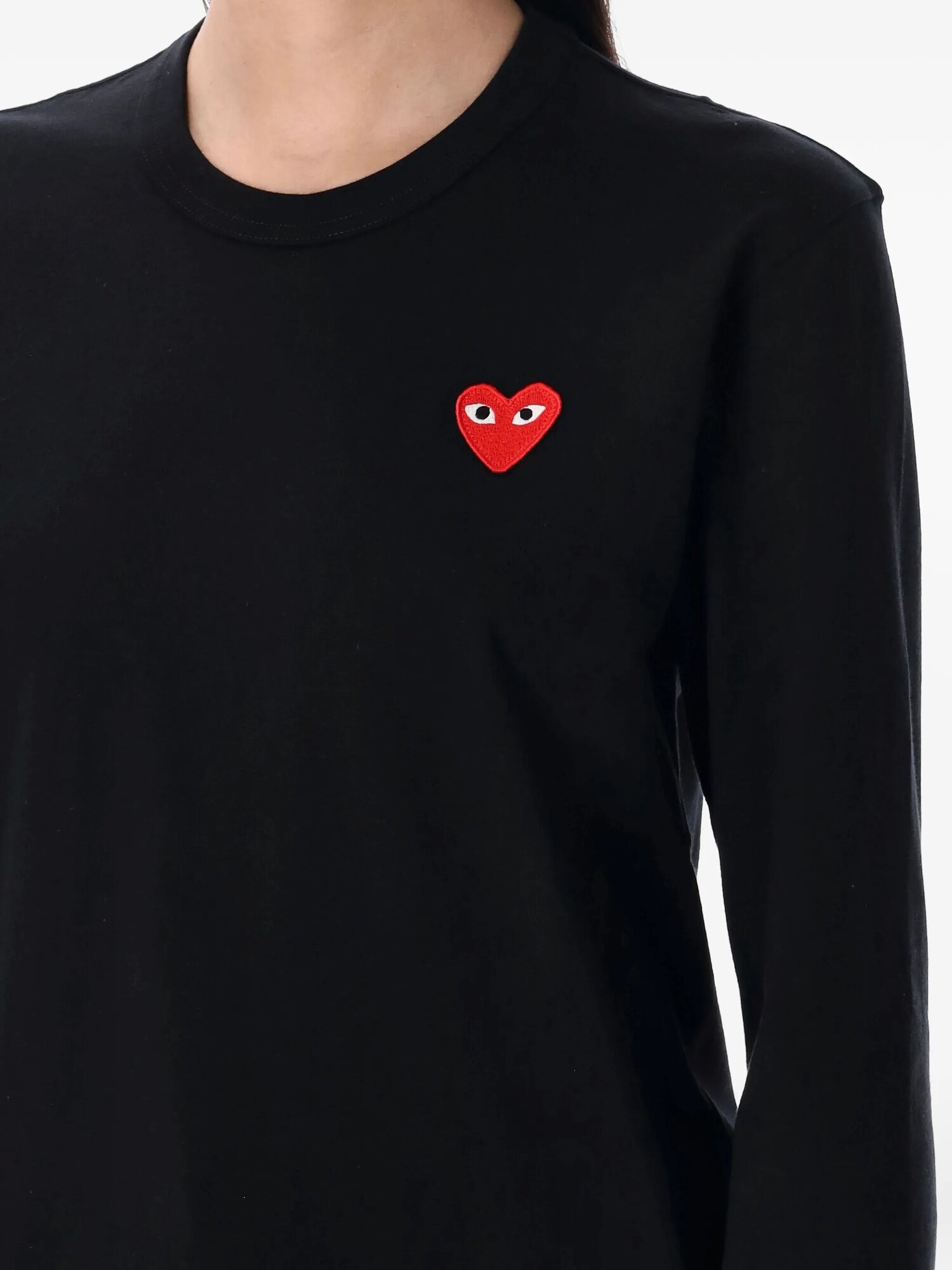 Футболка Comme des Garcons PLAY, размер L, черный — фото 1
