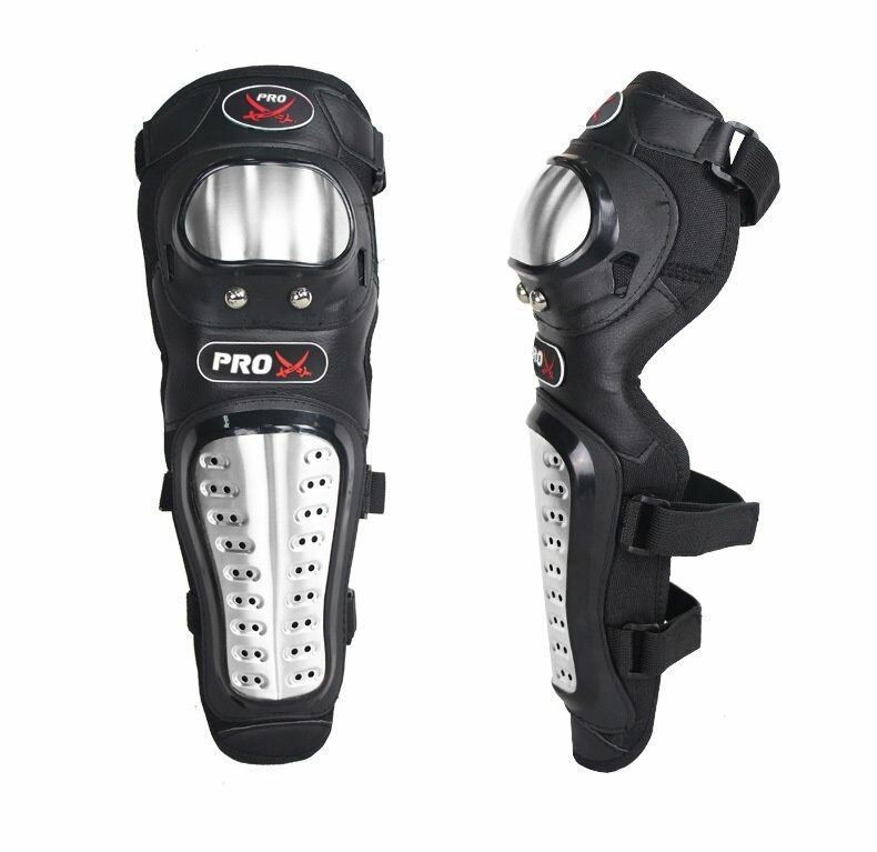 Налокотники и наколенники для мотоцикла, комплект 4 детали, стальная пластина внутри, защита коленей и локтей, черный