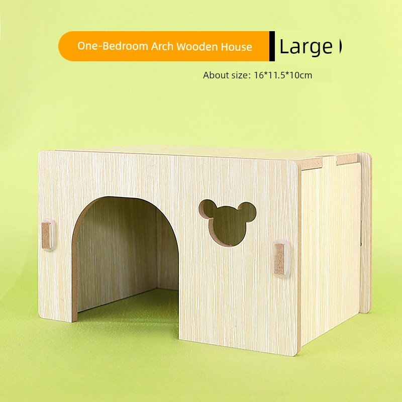 Деревянная игрушка-медведь для хомяка, декоративный домик-гнездо, убежище для золотистого хомяка, декоративные