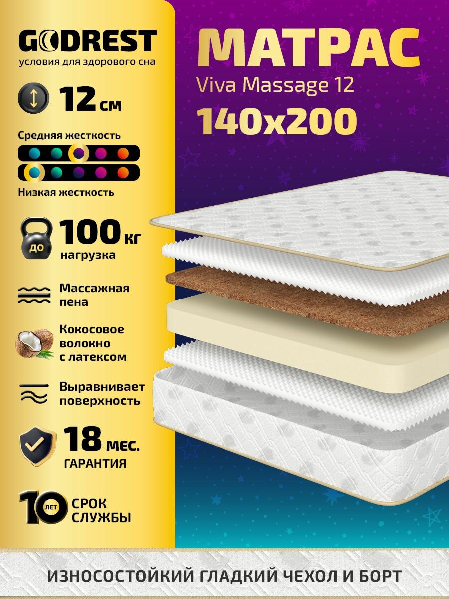 Матрас GODREST Viva Massage 12 160x190