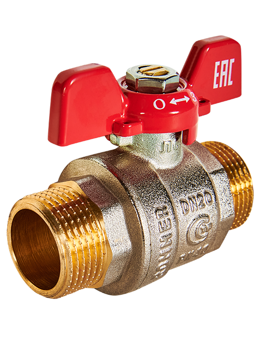 Кран шаровой ROMMER Н/Н 3/4" ручка-бабочка, ГОСТ (RBV-0007-2410220)