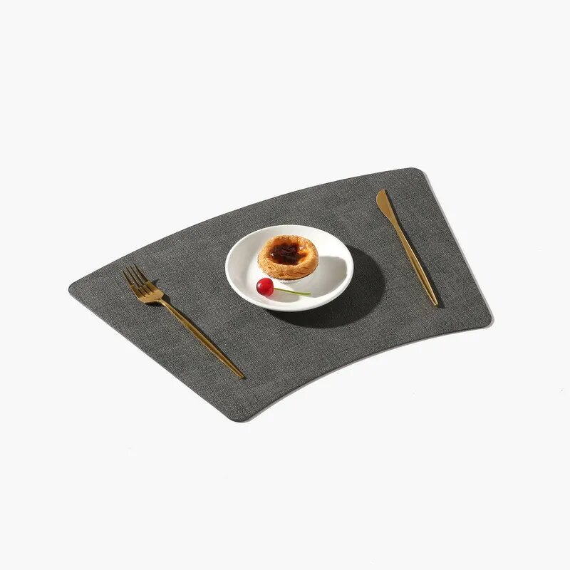 Китайские веерообразные ПВХ коврики для стола 01 Dark Gray